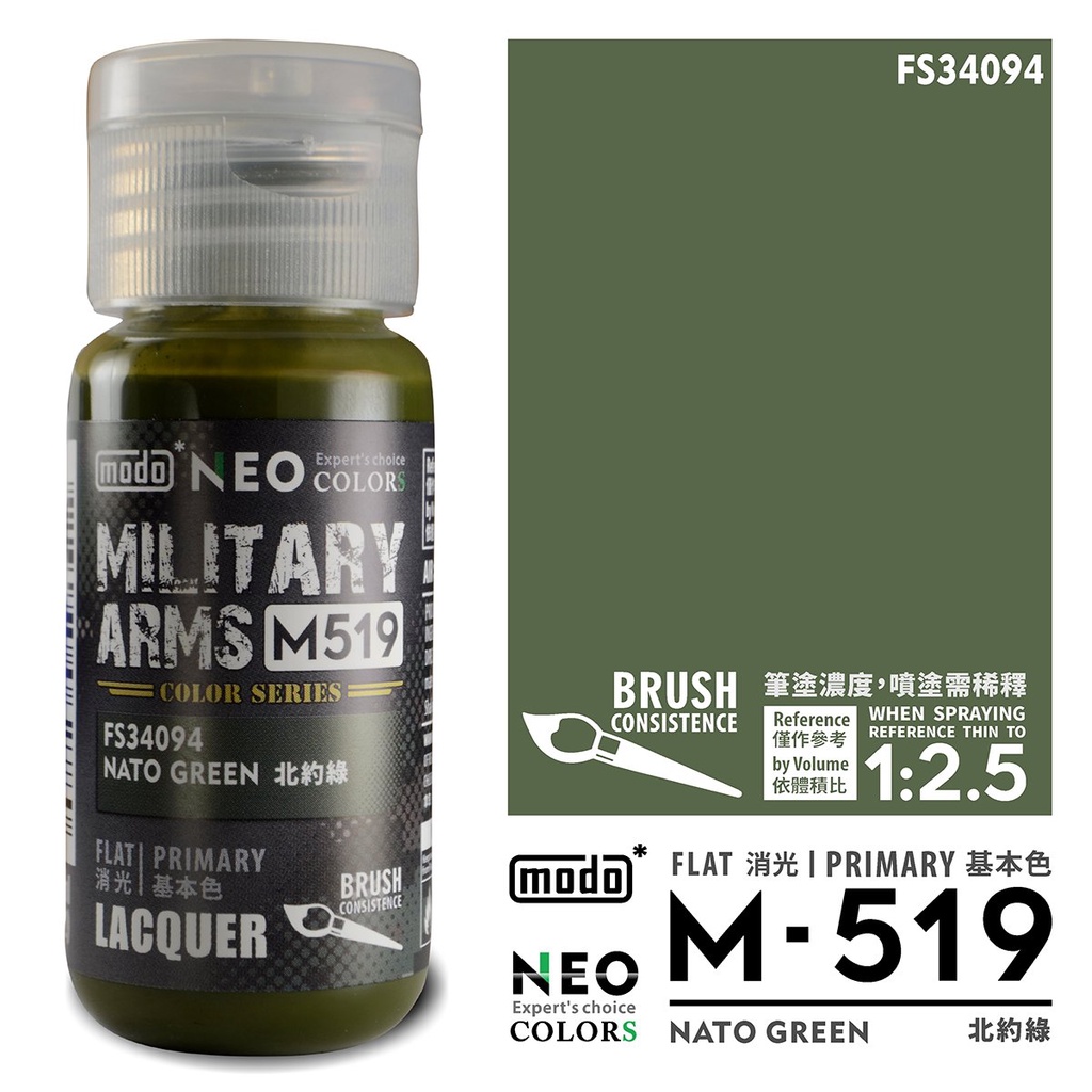 【喵喵模型坊】MODO摩多製漆 NEO M-519 消光 FS34094 NATO 北約綠色 30ml | 蝦皮購物