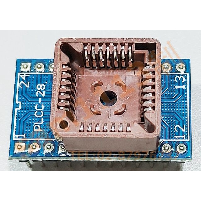 113燒錄座 PLCC-28 12.5x12.5mm 轉 DIP-28 腳寬 600mil 測試座 轉接座 簡易版 | 蝦皮購物