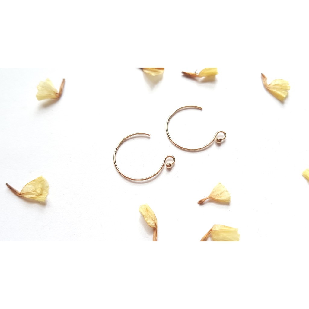 【Pure手作材料舖】美國14K包金 半圓耳鉤*1對(1.6*1.3cm) 耳環 手作 DIY 14kgf 注金 飾品 | 蝦皮購物