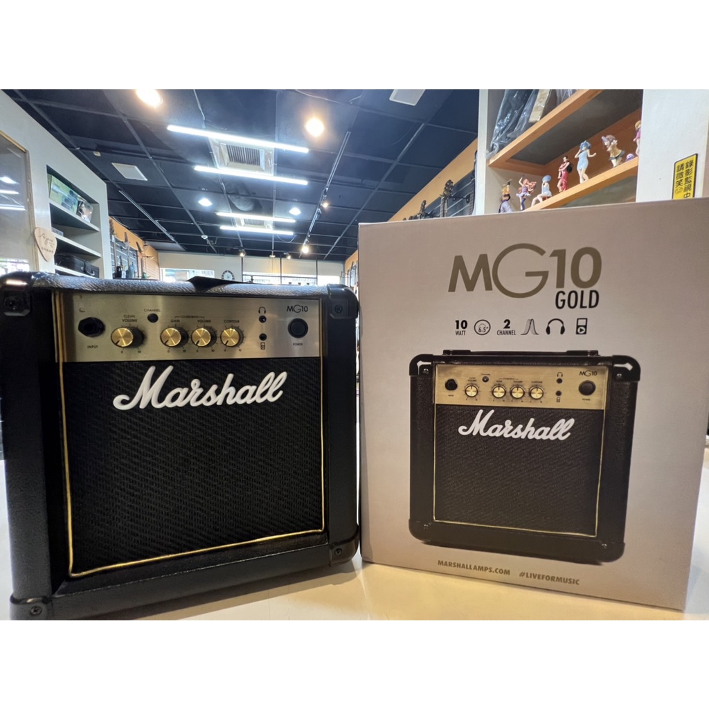 【泰德樂器】Marshall MG10 GOLD 電吉他音箱10瓦 內建破音效果 金色新款 | 蝦皮購物