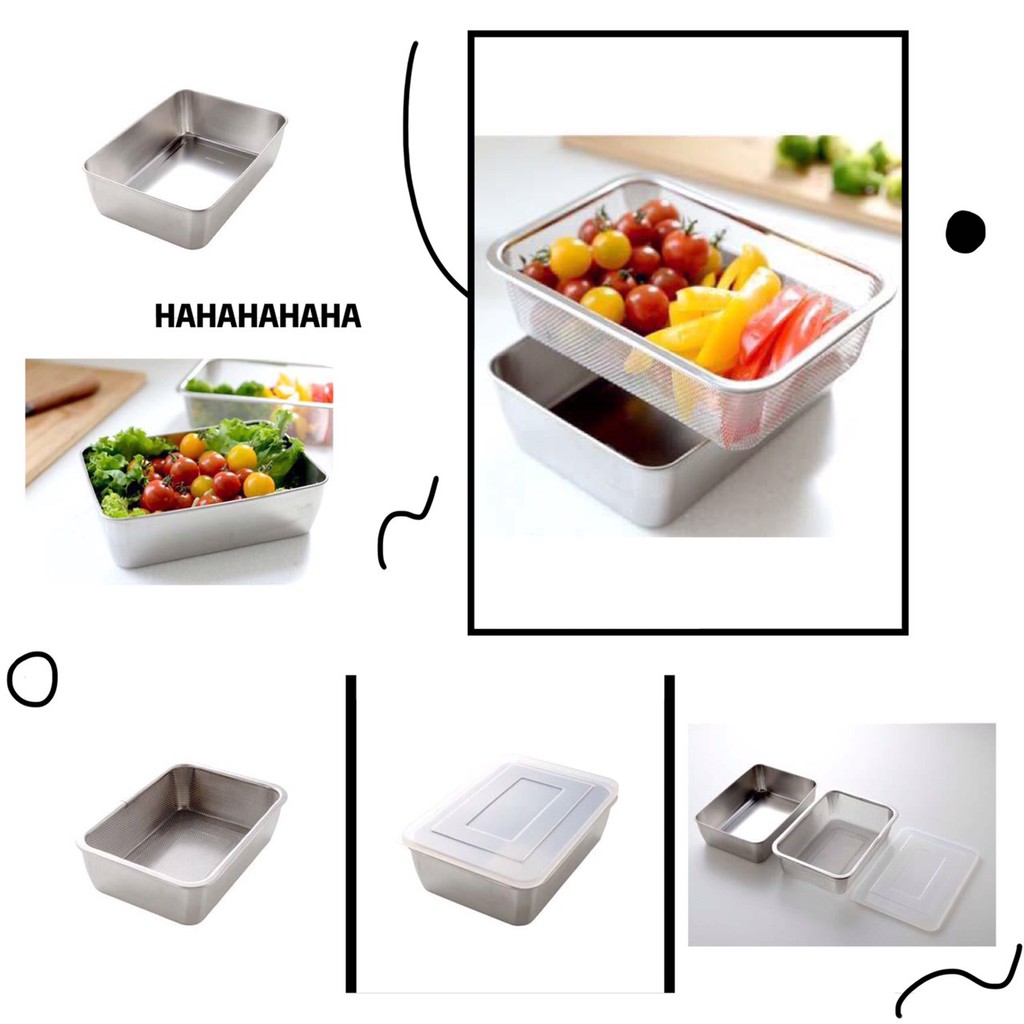 【預購21-30天到貨】日本製 深型 ARNEST 多功能不鏽鋼保鮮盒組 附單網 大容量 1750mL | 蝦皮購物