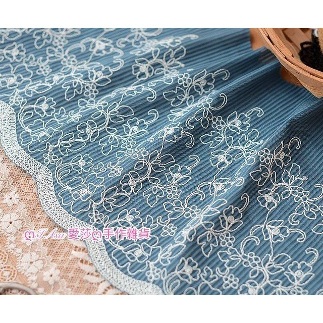 《iAsa愛莎の》手作材料 17~24cm墨綠色醬紫黑灰銀絲色刺繡蕾絲花邊手作DIY網紗刺繡花邊 | 蝦皮購物