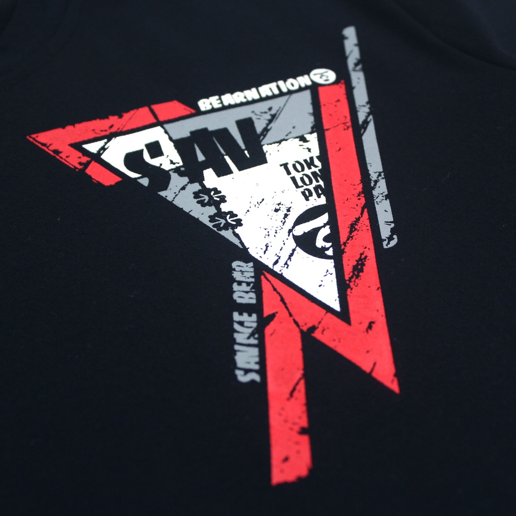 神德SIND/BearNation 男生大小尺碼野蠻熊印花T恤- 黑[M23618] | 蝦皮購物