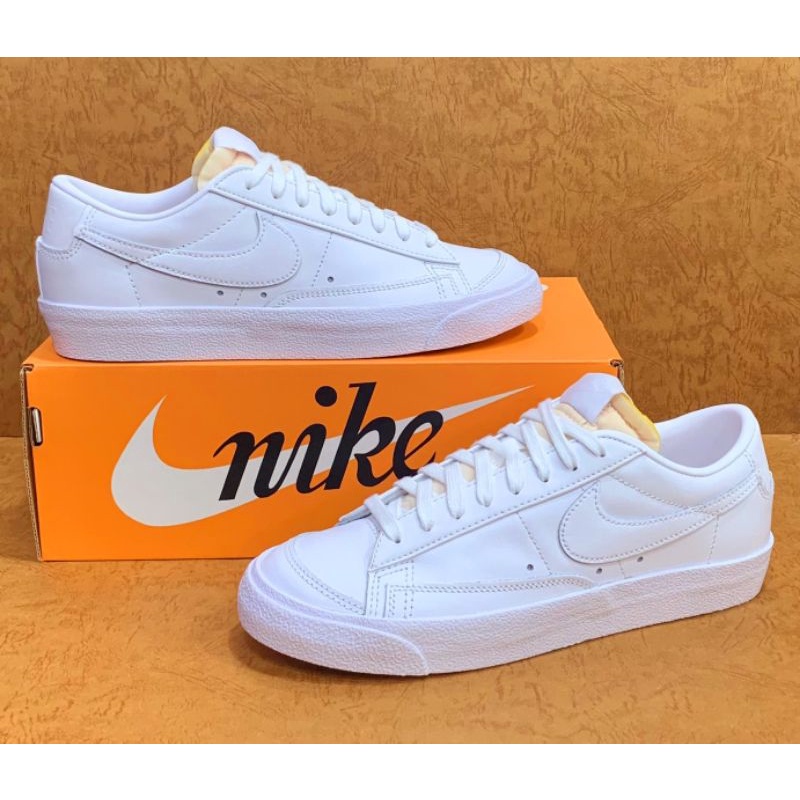 Pair NIKE W BLAZER LOW '77 女鞋 休閒運動 DC4769-101 全白 皮面 百搭 防潑水 | 蝦皮購物