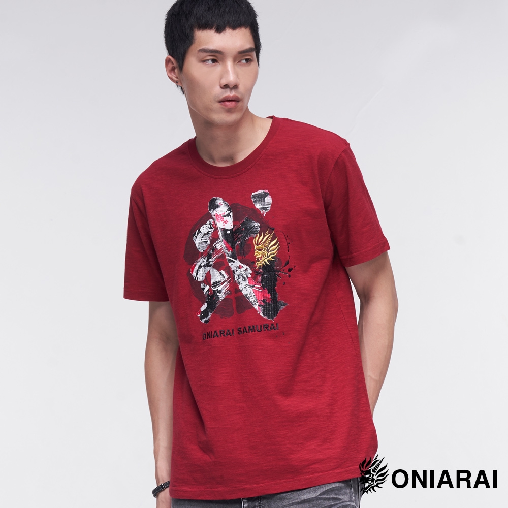 BLUE WAY 鬼洗 ONIARAI-鬼武文字LOGO短TEE(紅)/00329 | 蝦皮購物