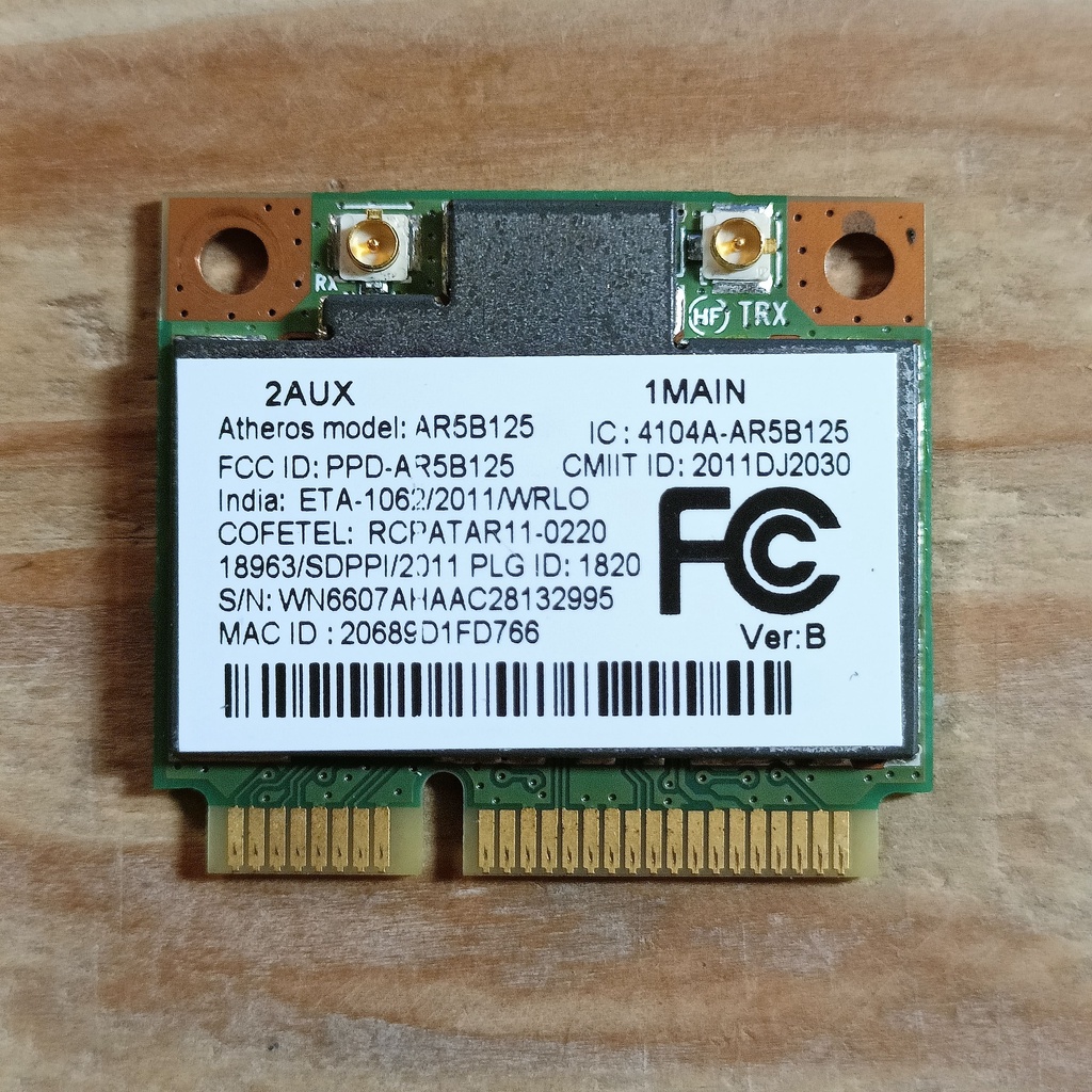 高通 Atheros AR5B125 mini-pcie 二手無線網卡(功能正常) | 蝦皮購物