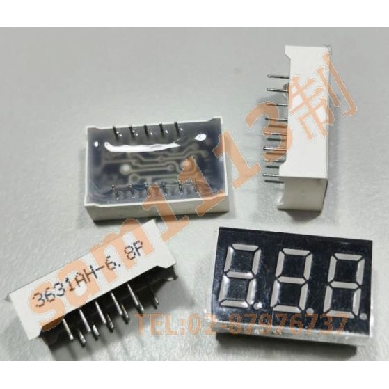 113 LED 七段顯示器 0.36英寸 3位 8.8.8.紅色 3631AH-6共陰 / HS310361共陽 數碼管 | 蝦皮購物
