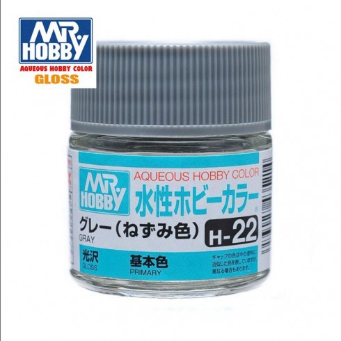 【模型屋】現貨 MR.HOBBY GUNZE 郡氏 GSI H-22 H22 水性漆 光澤 灰色 模型漆 10ml | 蝦皮購物