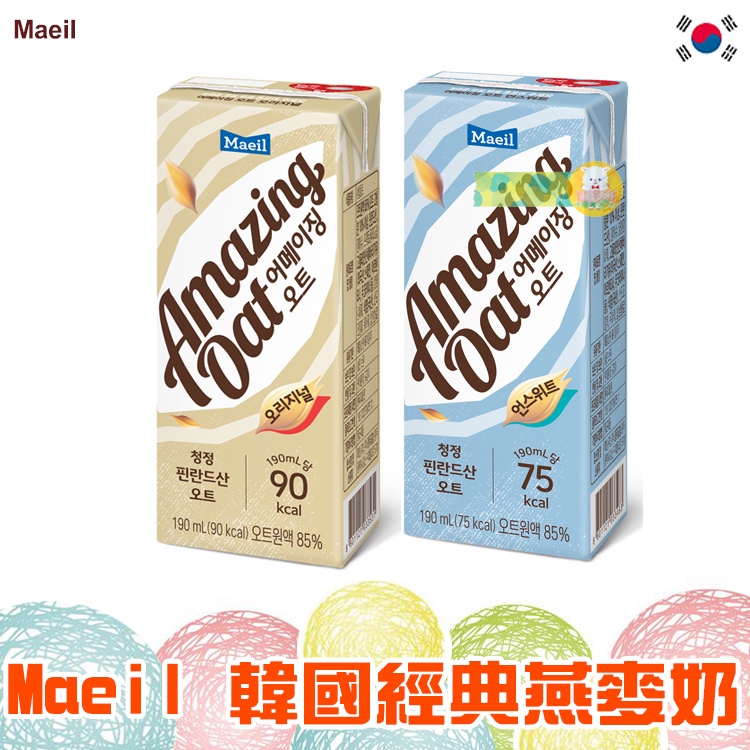 Maeil 韓國經典燕麥奶 原味 無糖 190ml 罐裝【懂吃】飲品 植物性飲品 燕麥奶 娃娃機飲料 | 蝦皮購物