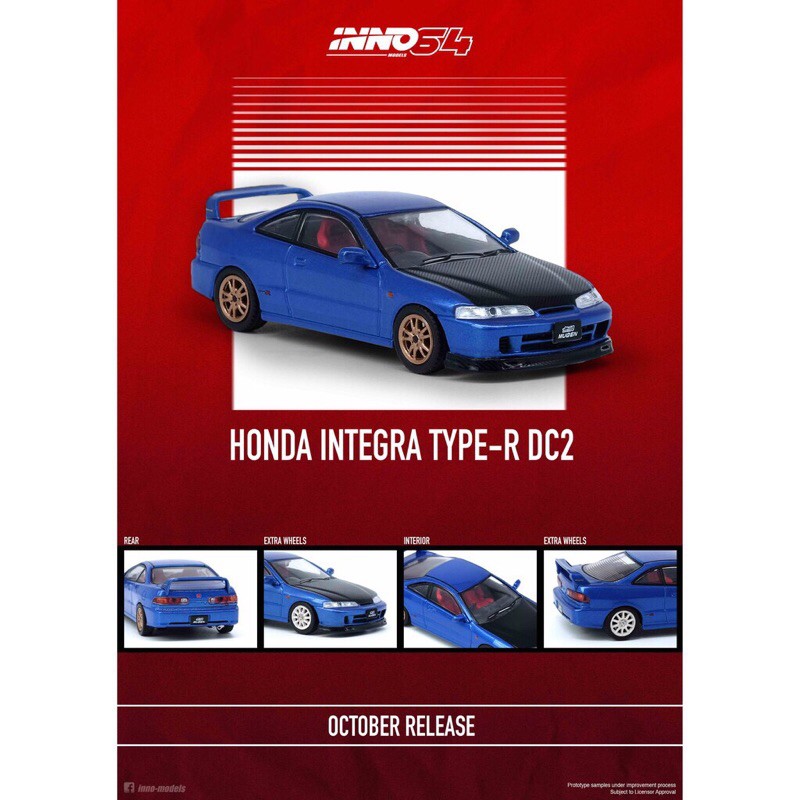 Inno64 Honda 藍黑DC2 spoon 無限 本田魂 喜美 1:64lntegra Type-R附一組輪框 | 蝦皮購物