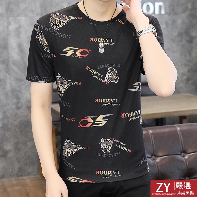 M-9XL大尺碼T恤 大尺碼上衣 夏季男生T恤 冰絲短袖T恤 印花T恤 復古風T恤 打底衫 速乾T恤 排汗衫 涼感上衣 | 蝦皮購物