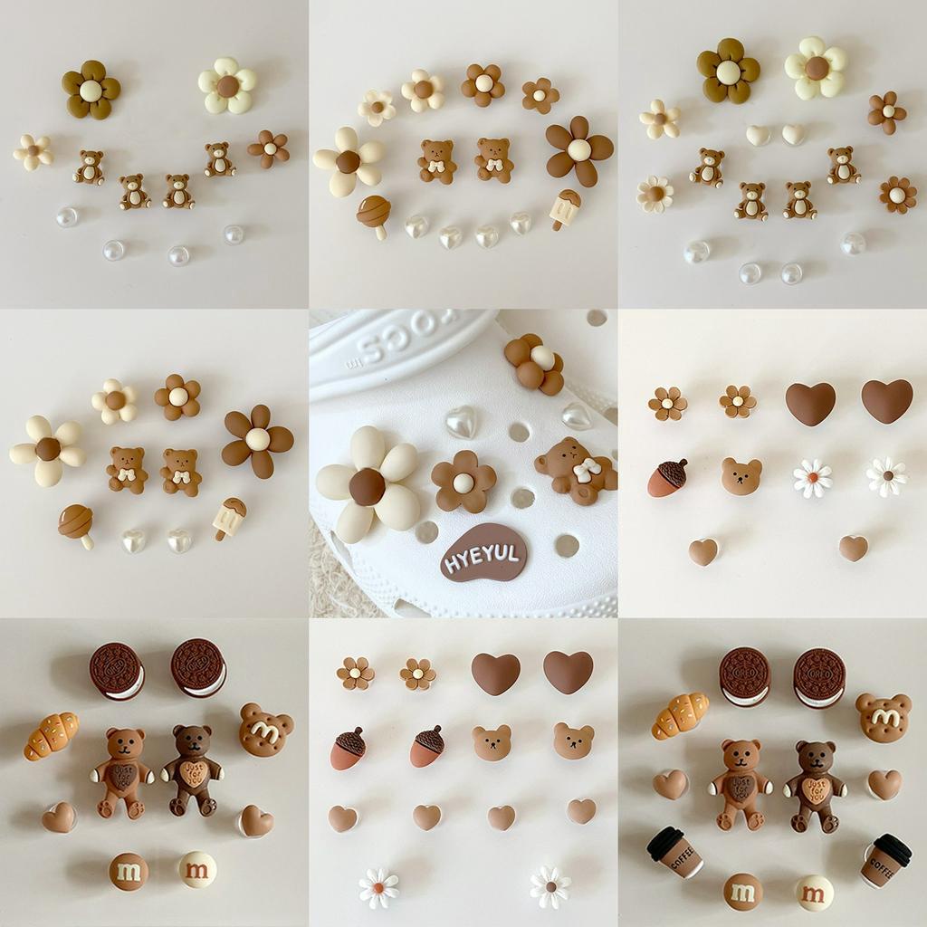 [seoul unnie] 韓國文創 kawaii autumn Jibbitz 10/14 pcs set | 蝦皮購物
