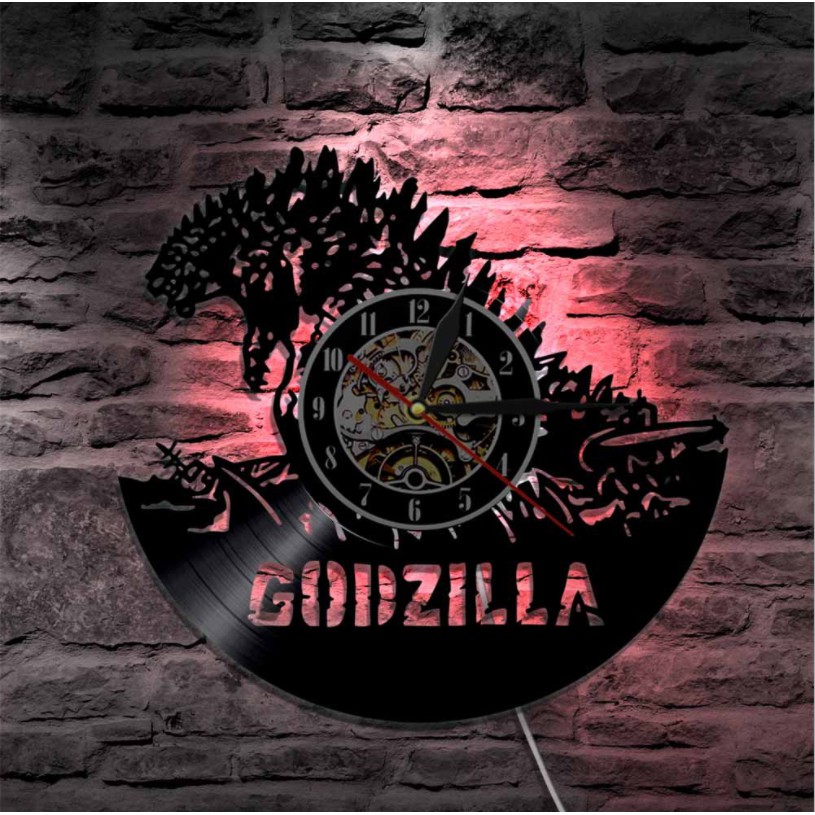 熱銷 ☣︎ Godzilla 哥吉拉掛鐘 Wall Clock 多款LED發光 黑膠壁掛時鐘 30cm HACKEN07 | 蝦皮購物