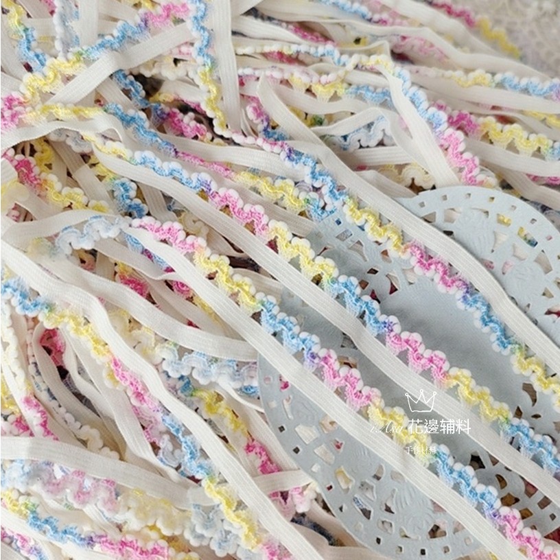 長90cm《iAsa愛莎の》手作材料 彩色彈力小花邊織帶diy髮飾服裝輔料肩帶寬1cm | 蝦皮購物