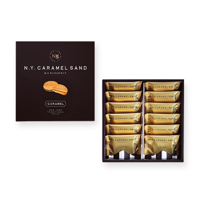 預購 期間限定 日本超人氣N.Y.C SAND 巧克力焦糖夾心餅乾 NYC伴手禮NY CARAMEL SAND | 蝦皮購物