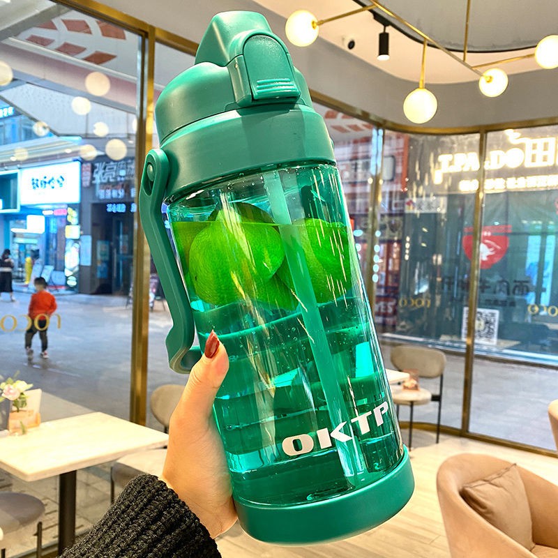 嚴選夯貨 ⚡夏季運動水壺防漏防摔耐熱水杯男女健身隨行杯大水壺 ins大容量運動水杯水瓶彈跳式杯子吸管水壺2000ml送貼 | 蝦皮購物