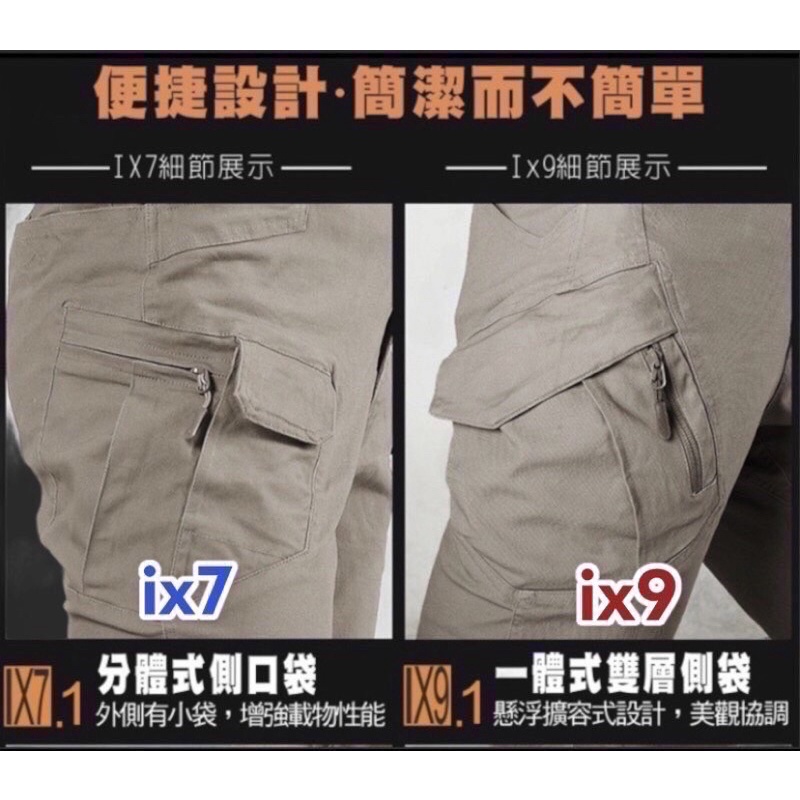 🌟GD365蝦皮代開發票🌟台灣SGS認證ix7ix9多口袋戰術褲工作褲男執政官IX7父親節長褲工裝褲多口袋休閒褲耐磨 | 蝦皮購物
