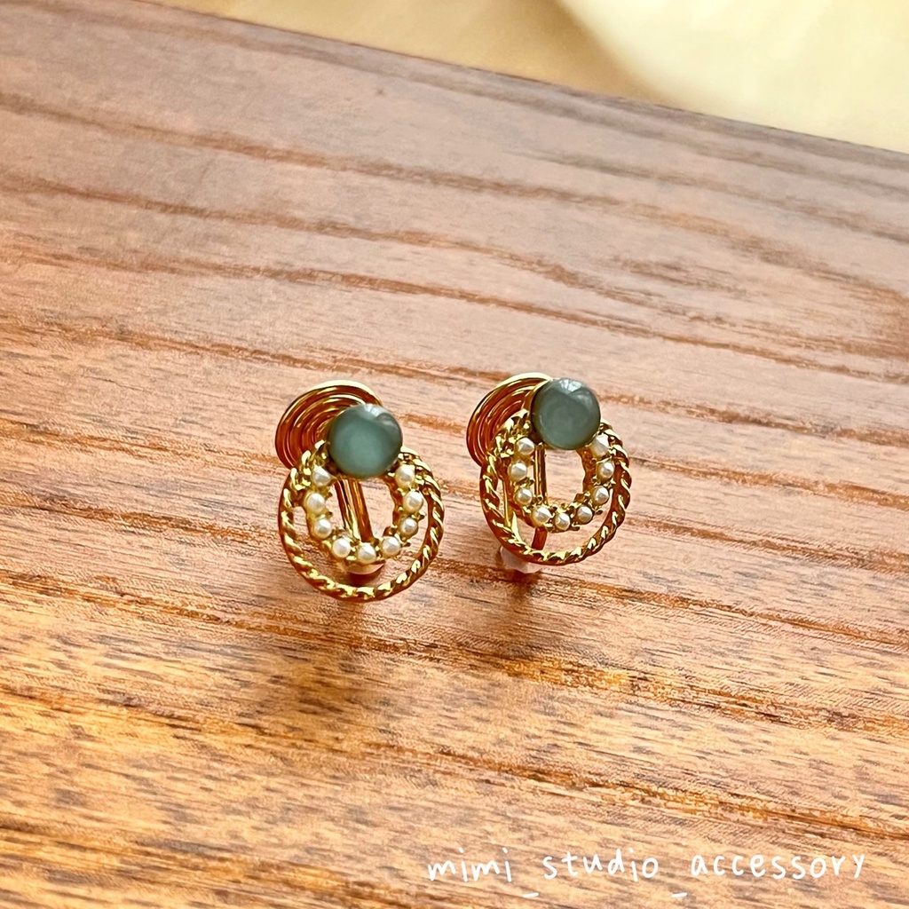 《MIMI_acc》法式珍珠甜甜圈/蚊香盤耳夾 | 蝦皮購物
