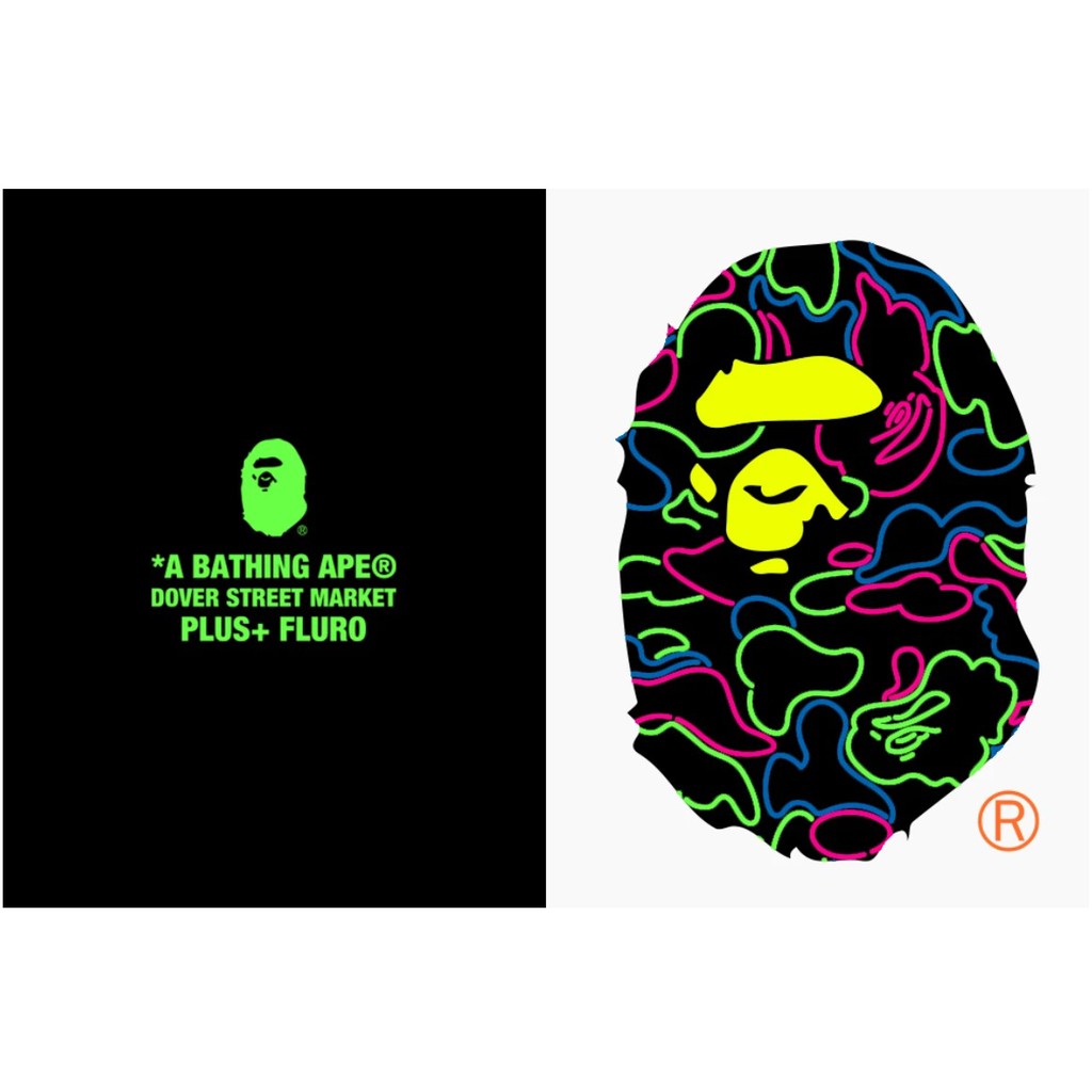 DOVERT STREET MARKET A Bathing Ape Fluro Camo Big Ape Head | 蝦皮購物