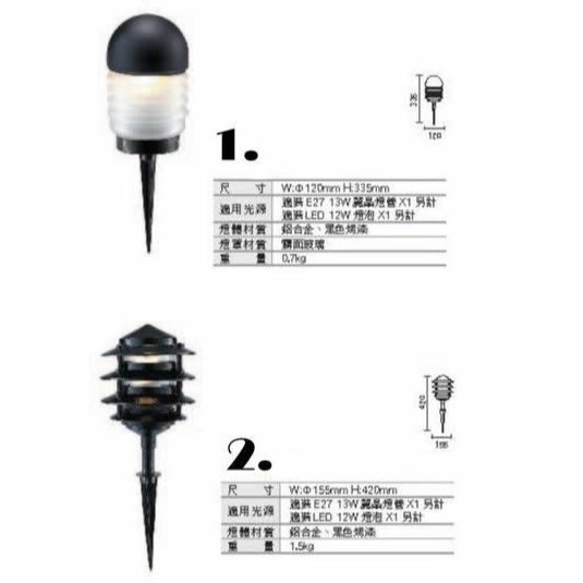 遇見光|戶外防水庭園造景燈 達格費E27插地式黑色草皮燈 od3107a實用經典款 公園花園民宿3109 【小港鳳山】 | 蝦皮購物