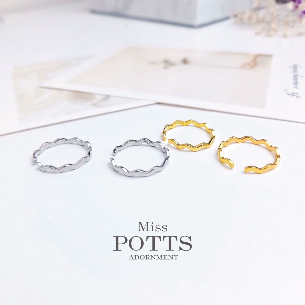 MissPotts 現貨｜Dale 波浪菱紋戒指 可請願加持 S925純銀戒指 純銀飾品 簡約線條 可調式戒圍 | 蝦皮購物