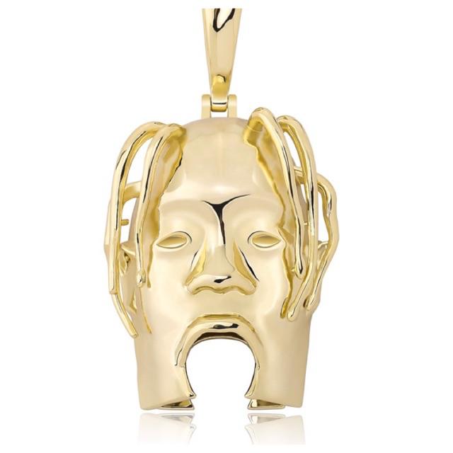 現貨 Travis scott頭像吊墜ASTROWORLD Gold chain 街頭 嘻哈 | 蝦皮購物