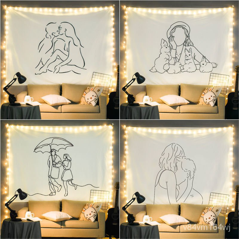 【蜜糖小姐の小店】情侶ins簡約網紅背景布臥室宿舍房間裝飾掛布墻布床頭墻布遮門布jioyh WU12 | 蝦皮購物