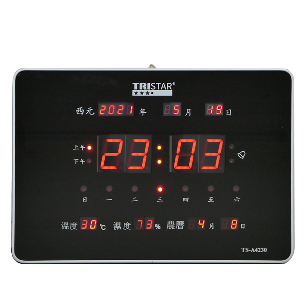【TRISTAR】LED數字型插電式電子鐘 TS-A4230//TS-A4231 (横式) | 蝦皮購物