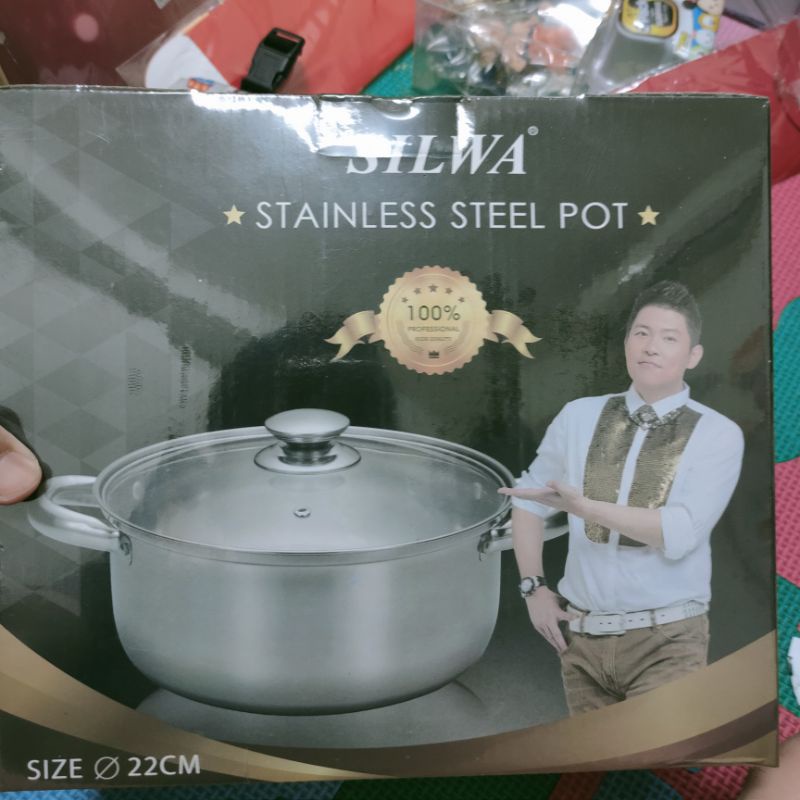SILWA 西華不銹鋼湯鍋22cm 全新未拆 410不銹鋼 | 蝦皮購物