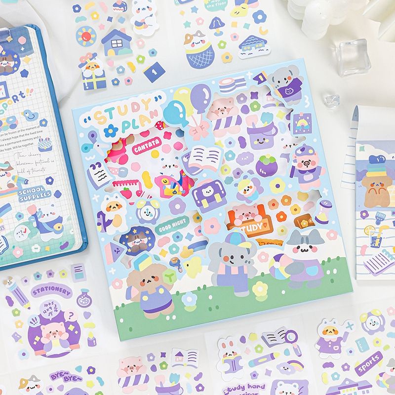 【CHIA的雜貨鋪】隨機一份10張/PVC/動物園小班快樂學習系列盒裝貼紙 | 蝦皮購物