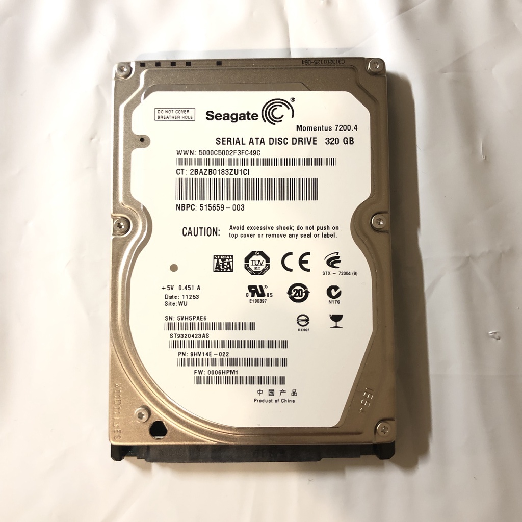 SEAGATE 內接硬碟2.5吋 320G | 蝦皮購物
