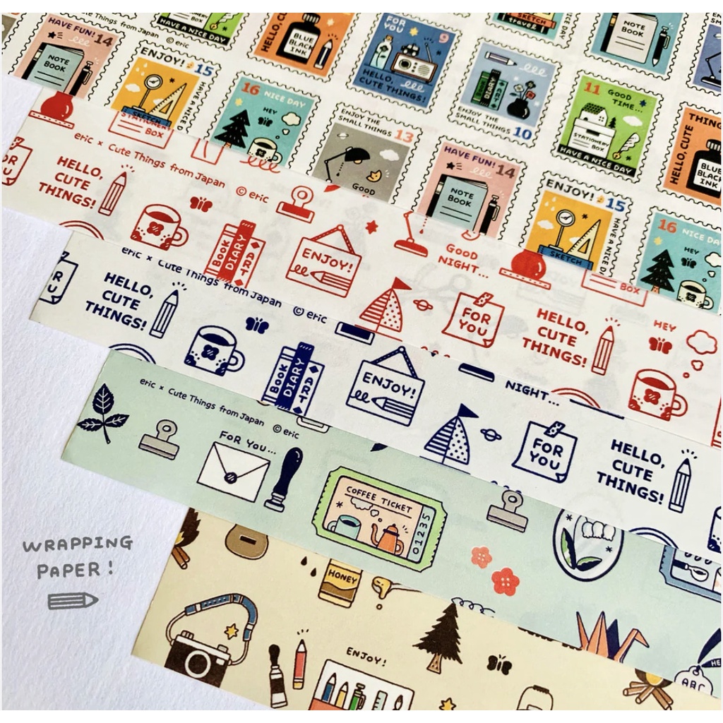 【午後文房具】CTFJ x eric 日本全新包裝紙組 (5 designs) Wrapping Paper Set | 蝦皮購物