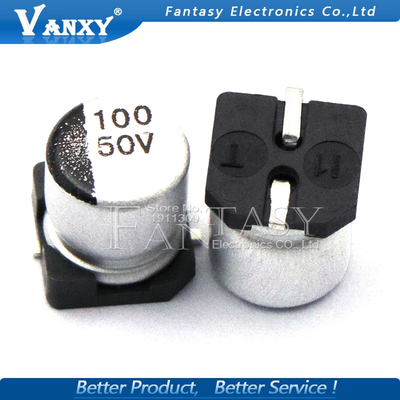 10pcs 電解電容 50V100UF 8*10mm SMD 鋁電解電容 100uf 50v | 蝦皮購物