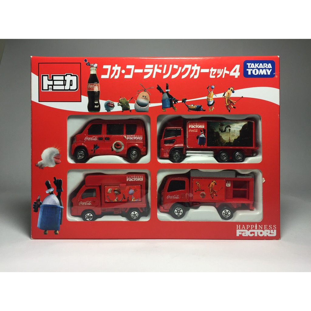 絕版逸品【TOYEE】TOMICA 可口可樂 COLA HAPPY FACTORY 四車組(貨車.廂型車) | 蝦皮購物
