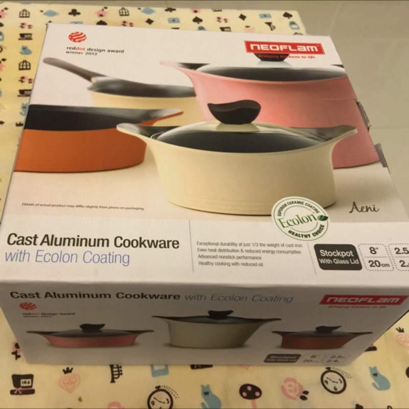 【韓國NEOFLAM】20cm陶瓷不沾湯鍋+玻璃鍋蓋(Aeni系列) | 蝦皮購物