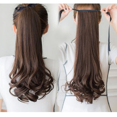 WIG Hair Clip Klip Rambut Palsu Ekor Kuda Keriting Panjang | 蝦皮購物