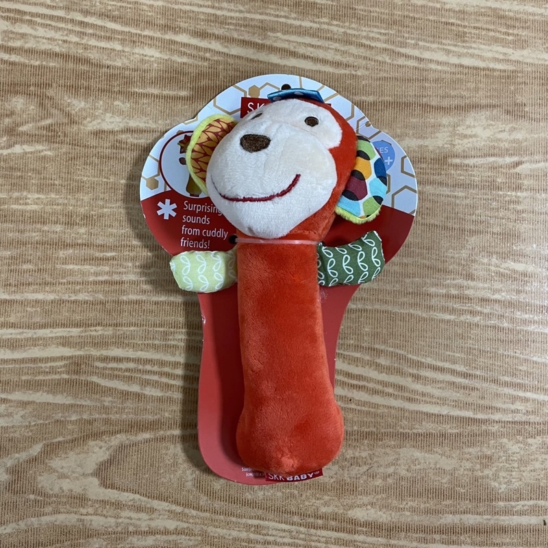 （全新.二手） SKK BABY 柱形 手搖鈴 手搖棒 安撫玩偶 手抓玩具 猴子 | 蝦皮購物