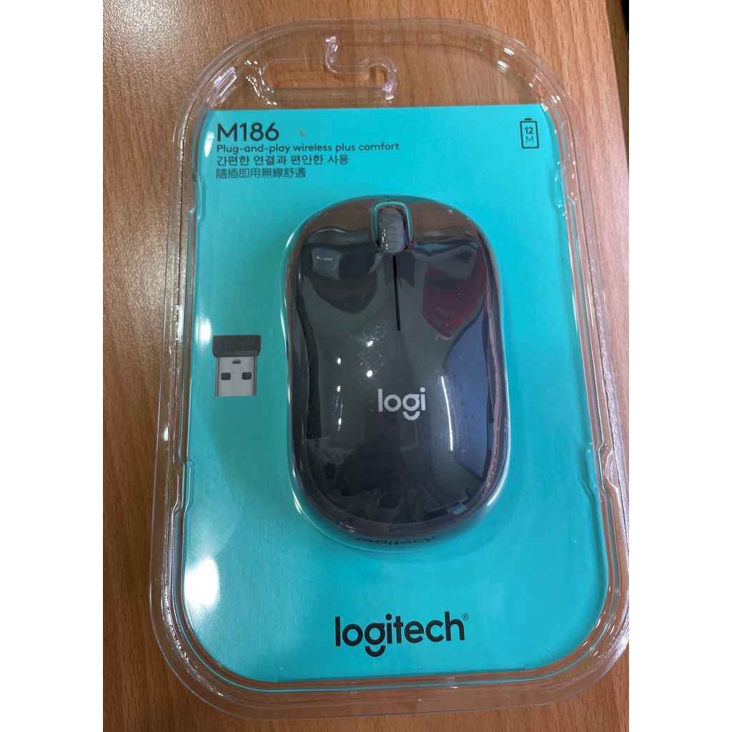 【Logitech羅技】羅技 M186 無線滑鼠 光學滑鼠 | 蝦皮購物