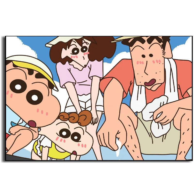 MOZI 新店+特價 蠟筆小新數字油畫diy40cm*50cm無框手工卡通填充手繪丙烯畫可愛系填色畫數字畫家居裝飾 | 蝦皮購物