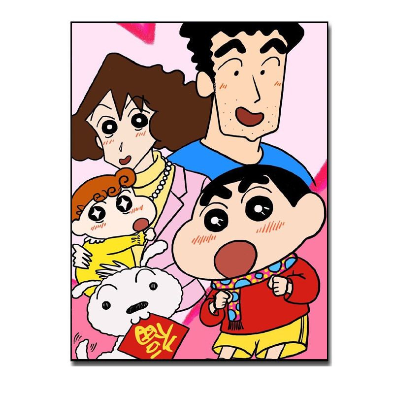 MOZI 新店+特價 蠟筆小新數字油畫diy40cm*50cm無框手工卡通填充手繪丙烯畫可愛系填色畫數字畫家居裝飾 | 蝦皮購物