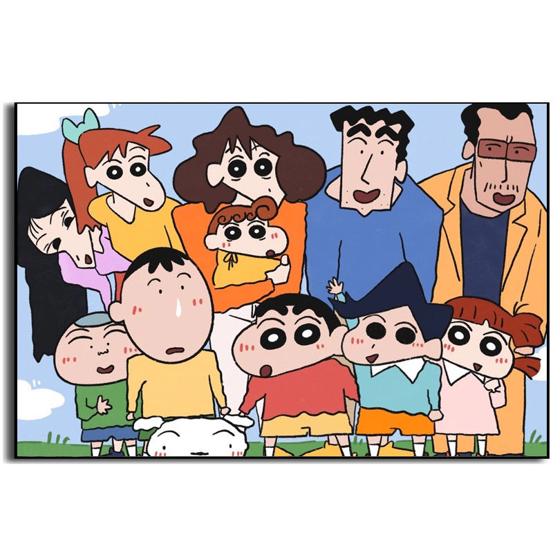 MOZI 新店+特價 蠟筆小新數字油畫diy40cm*50cm無框手工卡通填充手繪丙烯畫可愛系填色畫數字畫家居裝飾 | 蝦皮購物