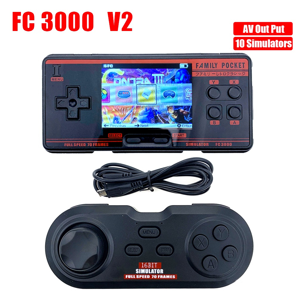 Fc3000 V2 經典復古掌上游戲機 4000+ 遊戲視頻遊戲機支持 10 種格式 IPS 屏幕便攜式遊戲機 | 蝦皮購物