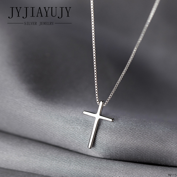 JYJIAYUJY 通體S925純銀項鍊 光面兩色 小十字架 INS 防過敏 百搭 韓版 精緻 閨蜜 禮物首選 實拍 | 蝦皮購物