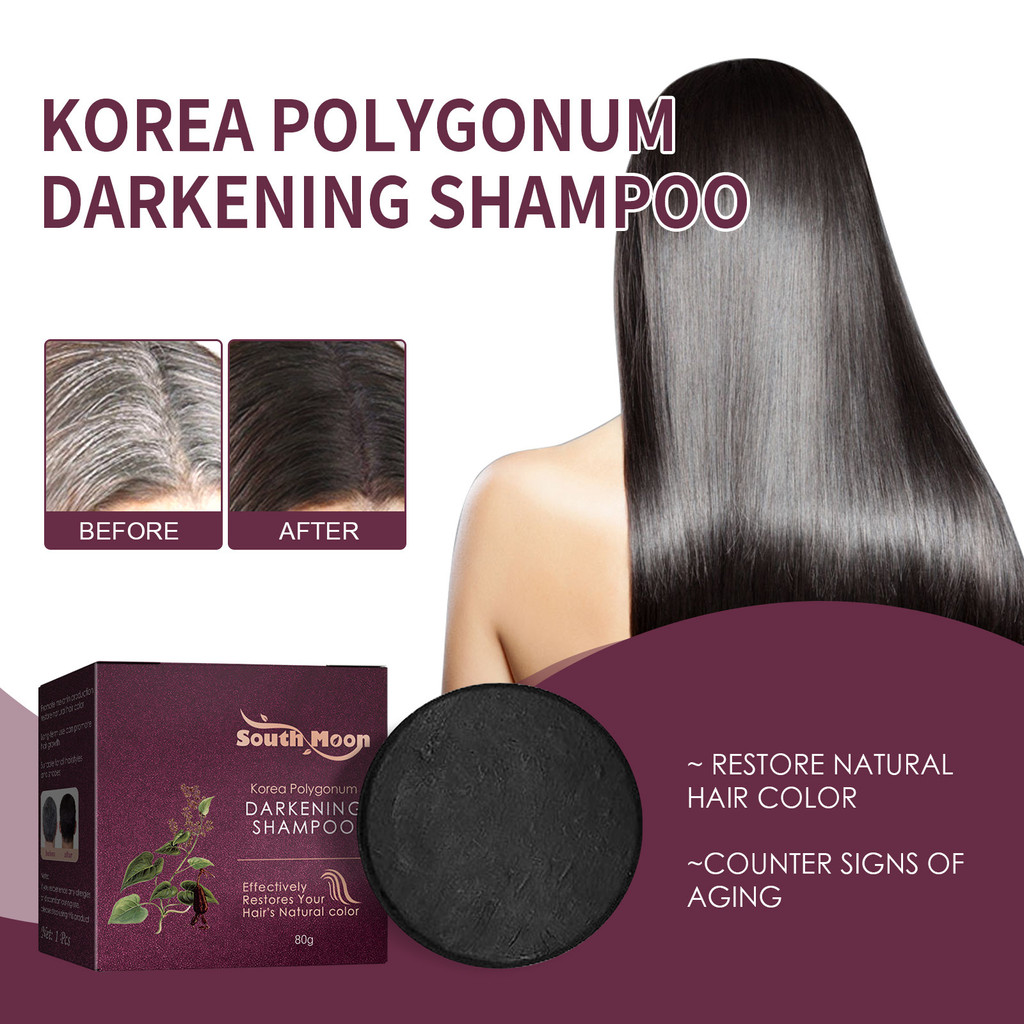 Polygonum Multiflorum Hair Shampoo Soap 全天然修復自然髮色黑色閃亮頭髮強營養髮根 | 蝦皮購物
