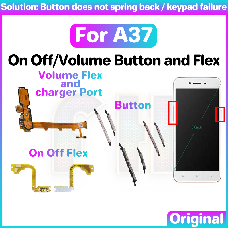 適用於 OPPO A37 電源音量鍵柔性側鍵開關 ON OFF 鍵靜音控制鍵 Ribbon Flex Cable 充電充 | 蝦皮購物