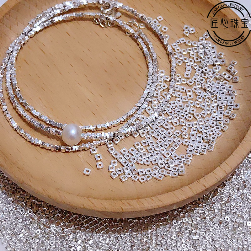 「匠心·DIY純銀隔珠」S925銀 方形隔片 迷你碎銀子散珠 按克隔片 DIY手串編繩散珠配件 B0004 | 蝦皮購物