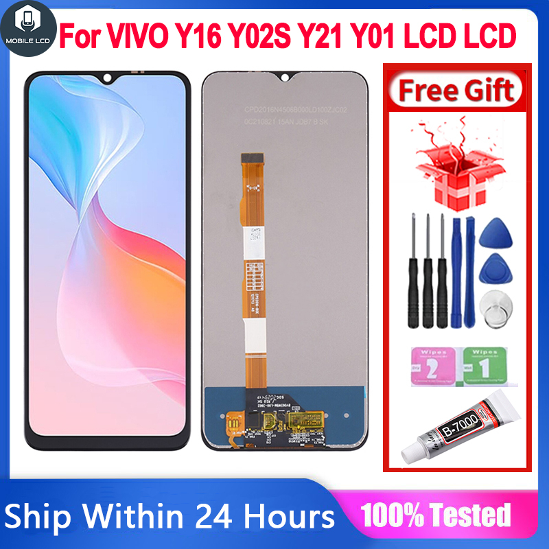 原裝 LCD 兼容 VIVO Y16 Y02S Y21 Y21S Y01 LCD 屏幕顯示觸摸屏數字化儀組件更換零件 | 蝦皮購物