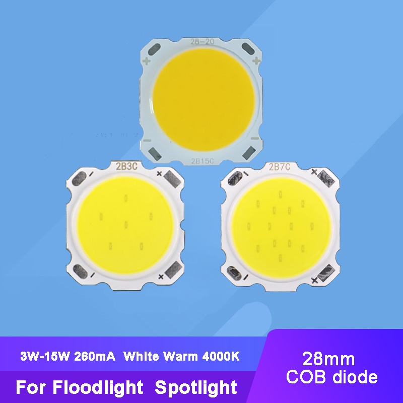 2件 輸入 260mA 3W - 15W 暖白 4000K LED COB 燈 + 28mm 星形底座 | 蝦皮購物