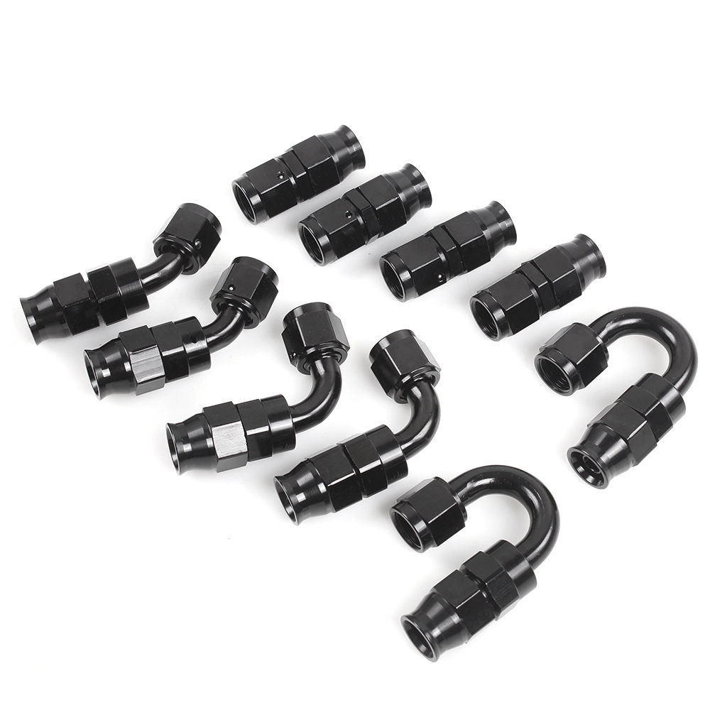 通用 PTFE AN4 6 8 10 12AN 燃油軟管鐵氟龍接頭 0 45 90 180° 度數油冷卻器適配器鋁製旋轉 | 蝦皮購物