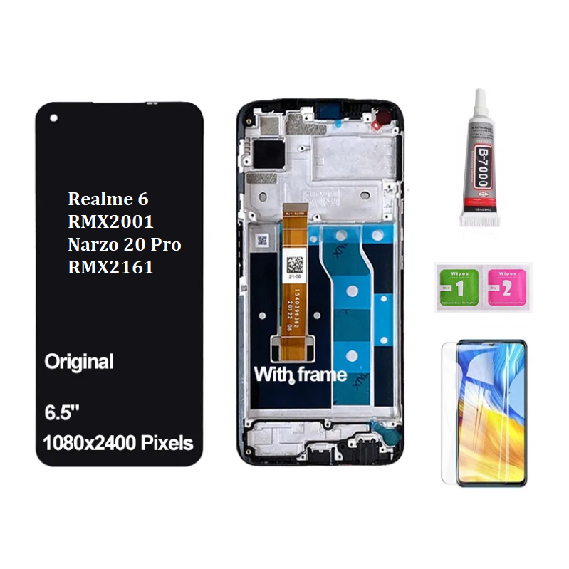 原廠帶邊框螢幕總成兼容Realme 6 RMX2001 Narzo 20 Pro RMX2161屏幕總成 液晶螢幕 | 蝦皮購物